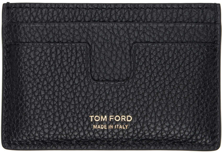TOM FORD Black Grain Leather Classic Card Holder TOM FORD