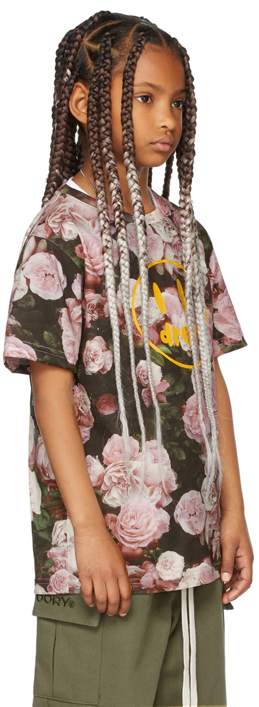 drew house SSENSE Exclusive Kids Khaki & Pink Painted Mascot T-Shirt ...