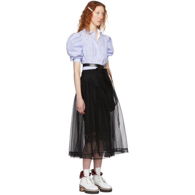 Simone Rocha Black Bow Belt Tulle Skirt Simone Rocha