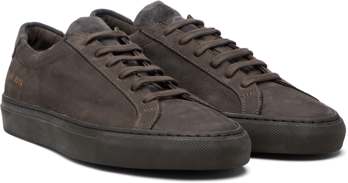 Common Projects Gray Nubuck Achilles Sneakers Common Projects