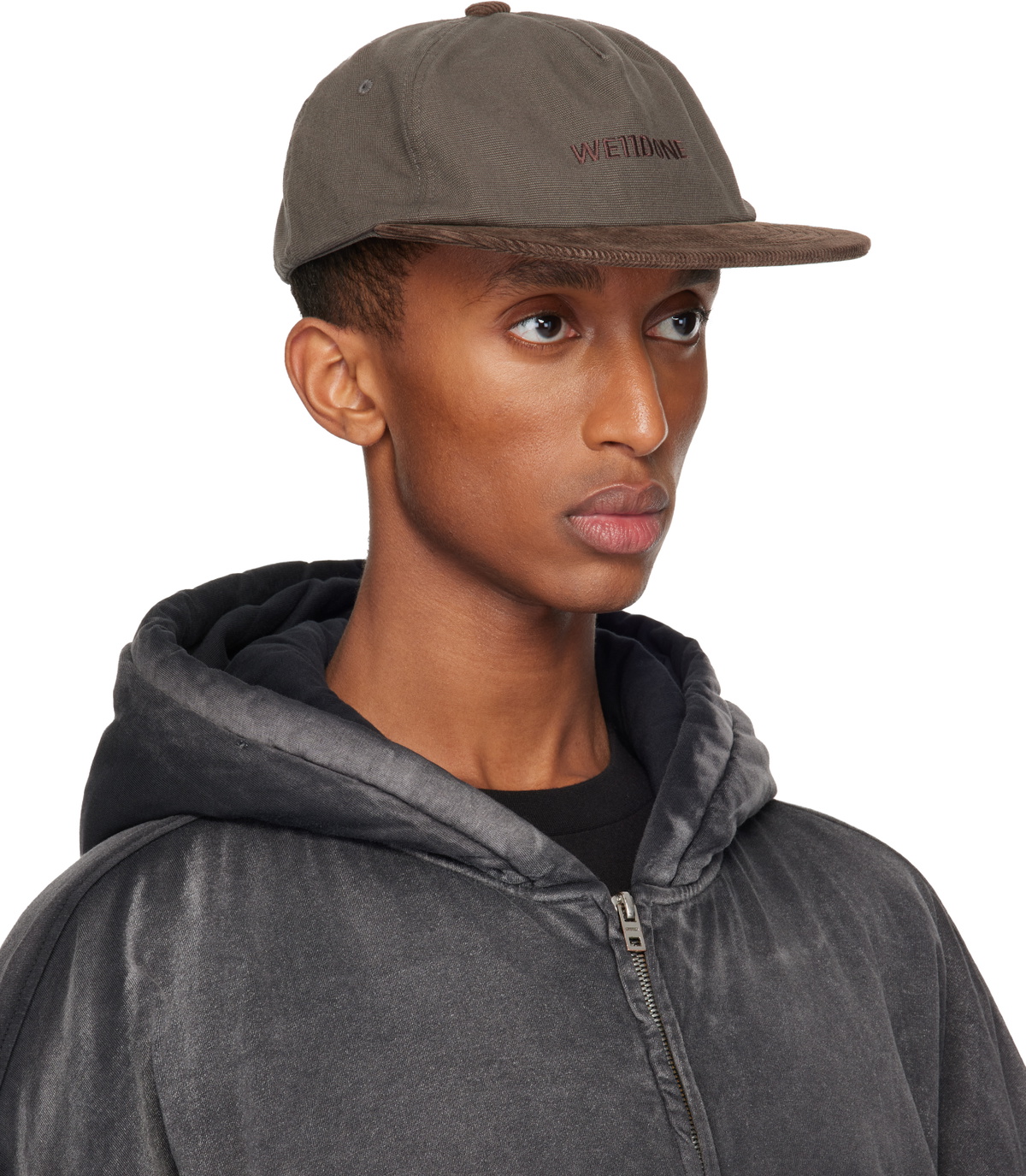 We11done Gray & Brown Work Cap We11done