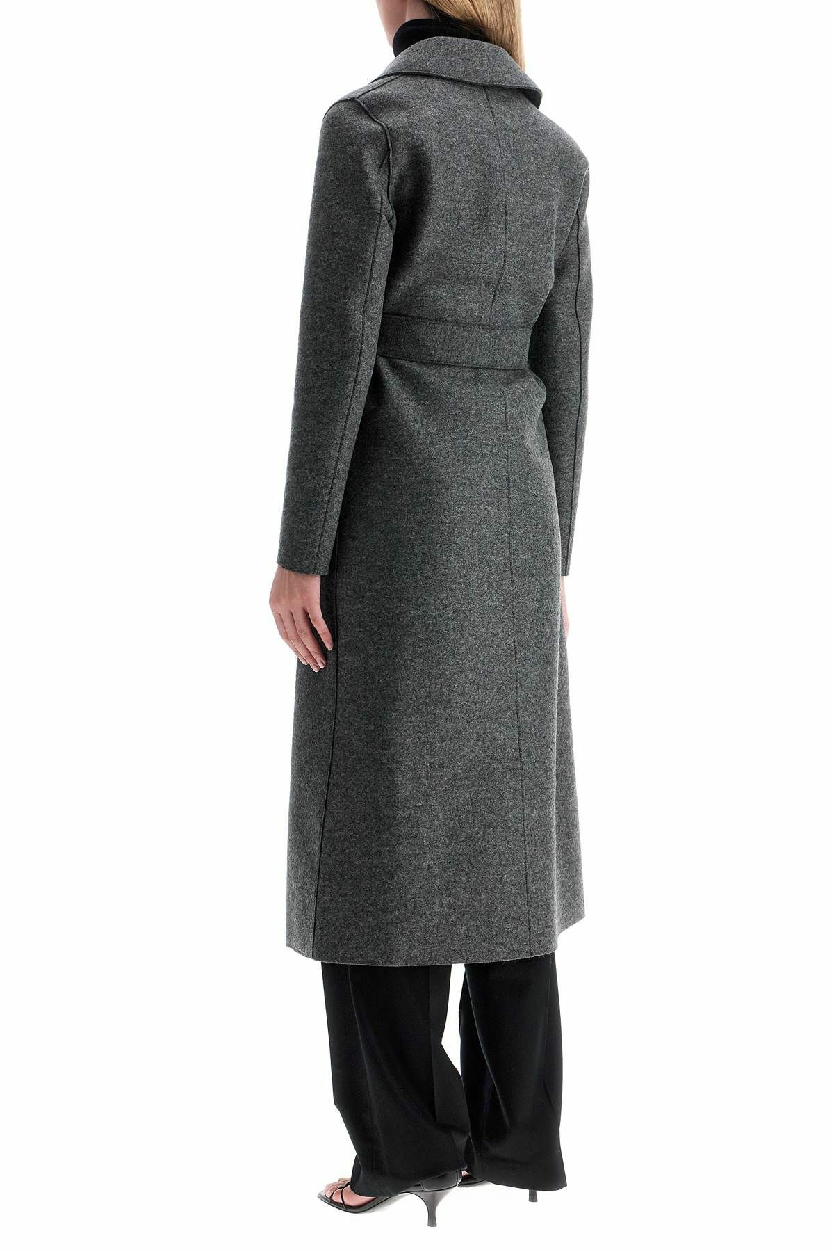 HARRIS WHARF LONDON long coat in pressed wool Grey Harris Wharf London