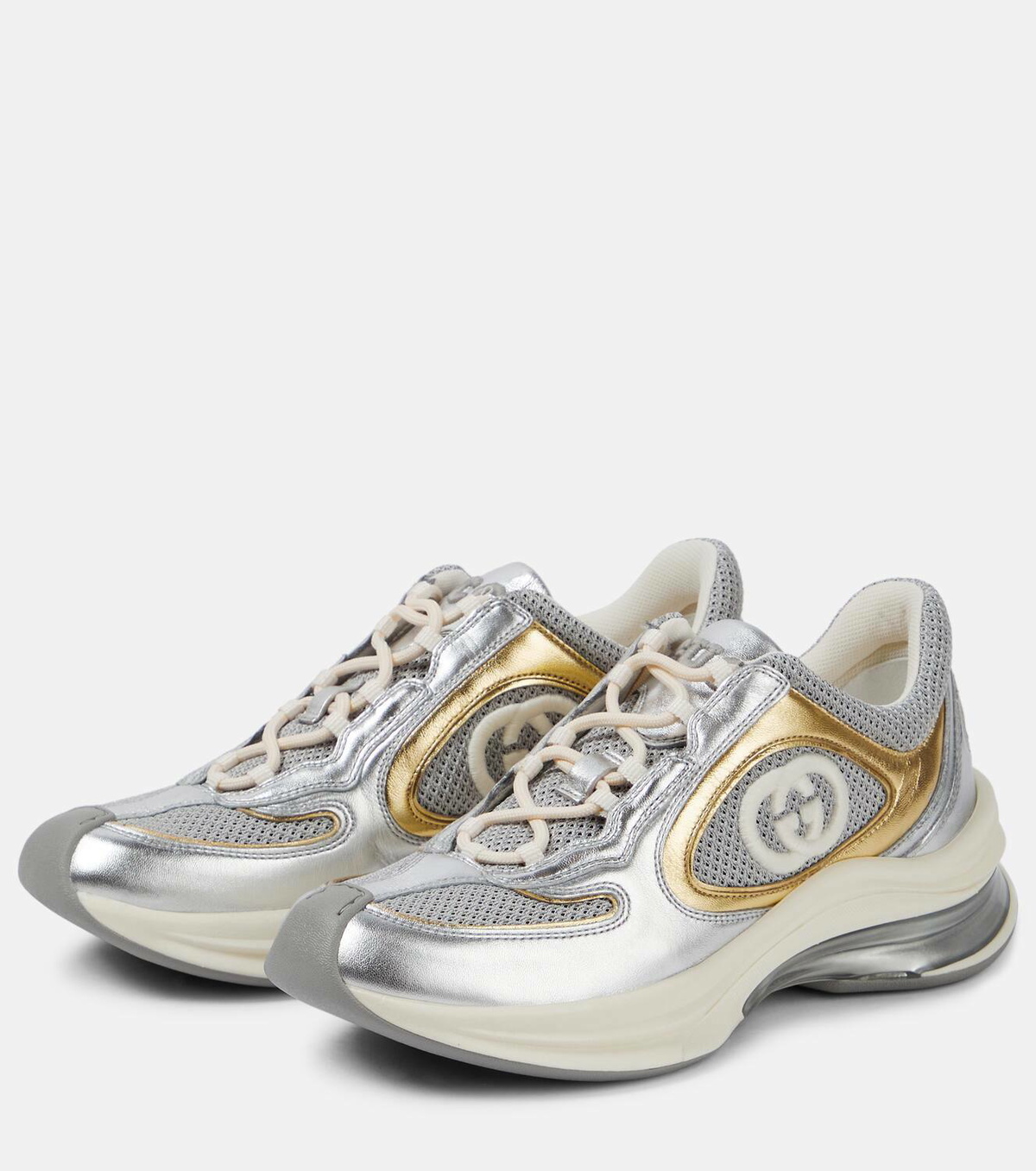 Gucci Gucci Run leather-trimmed sneakers Gucci