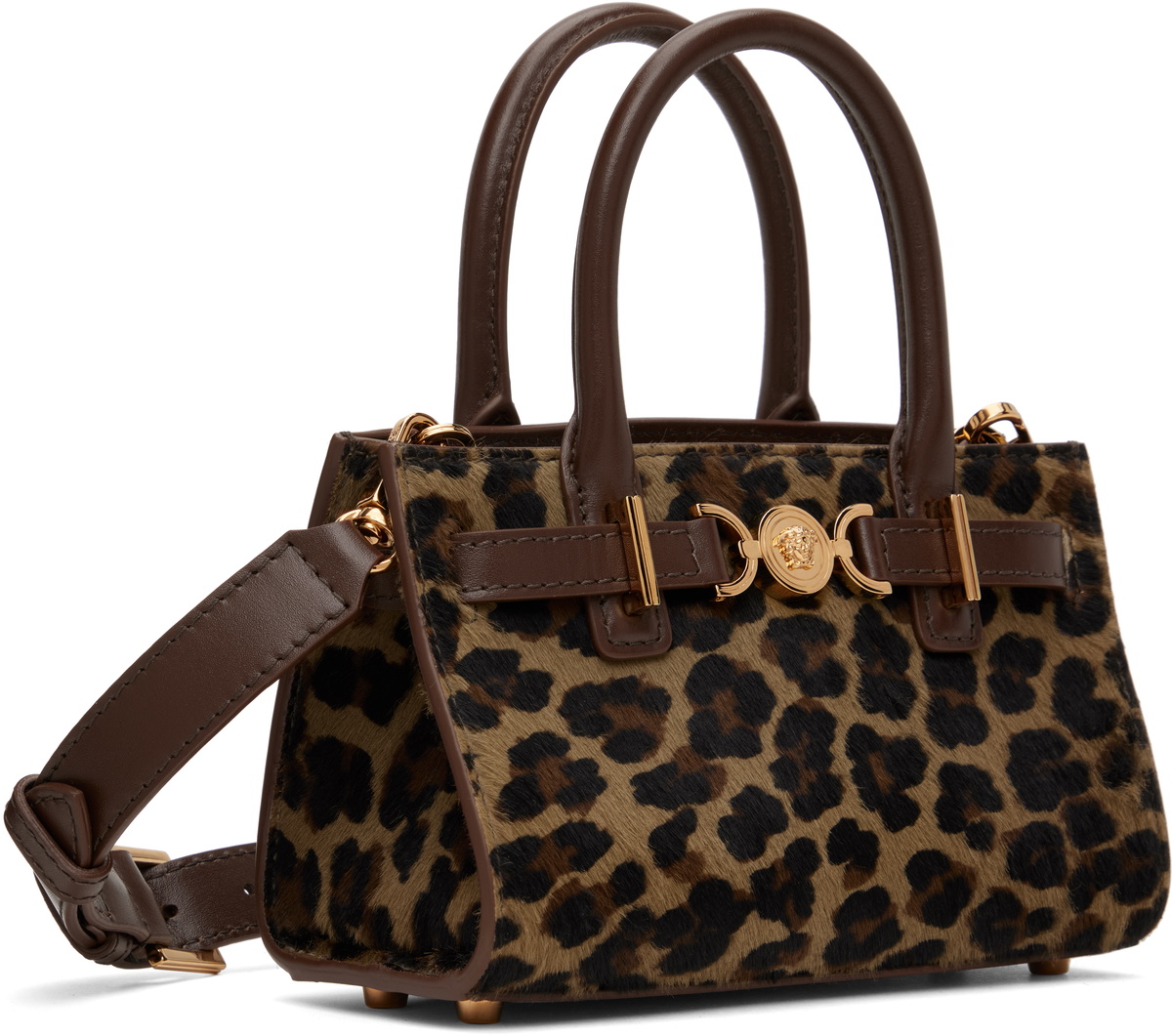 Versace Brown & Black Leopard Medusa '95 Mini Bag Versace