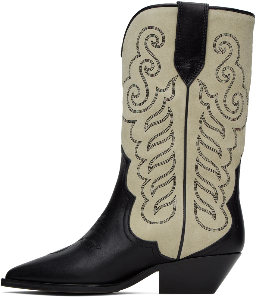 Isabel Marant Black & Beige Duerto Boots Isabel Marant