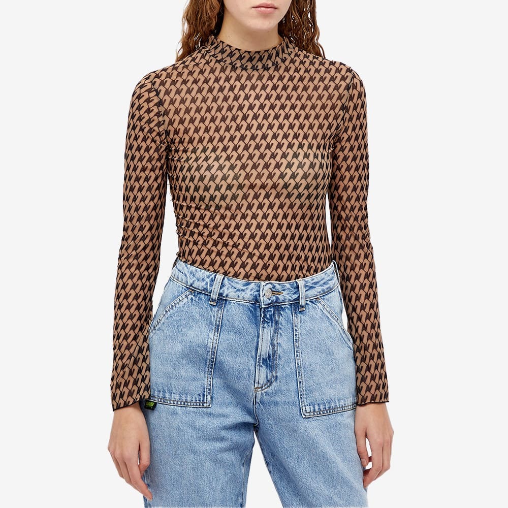 AVAVAV Women's All Over Logo Mesh Top in Av Signature AVAVAV