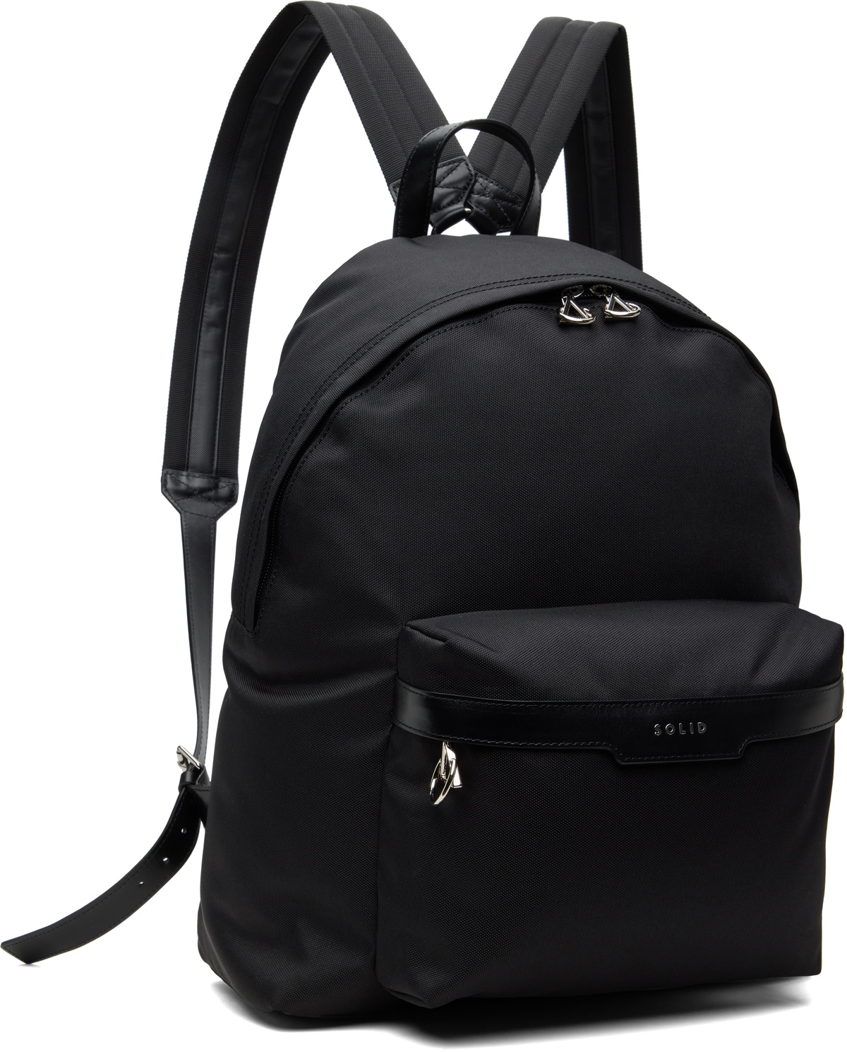 Solid Homme Black Solid Leather Combi Backpack Solid Homme