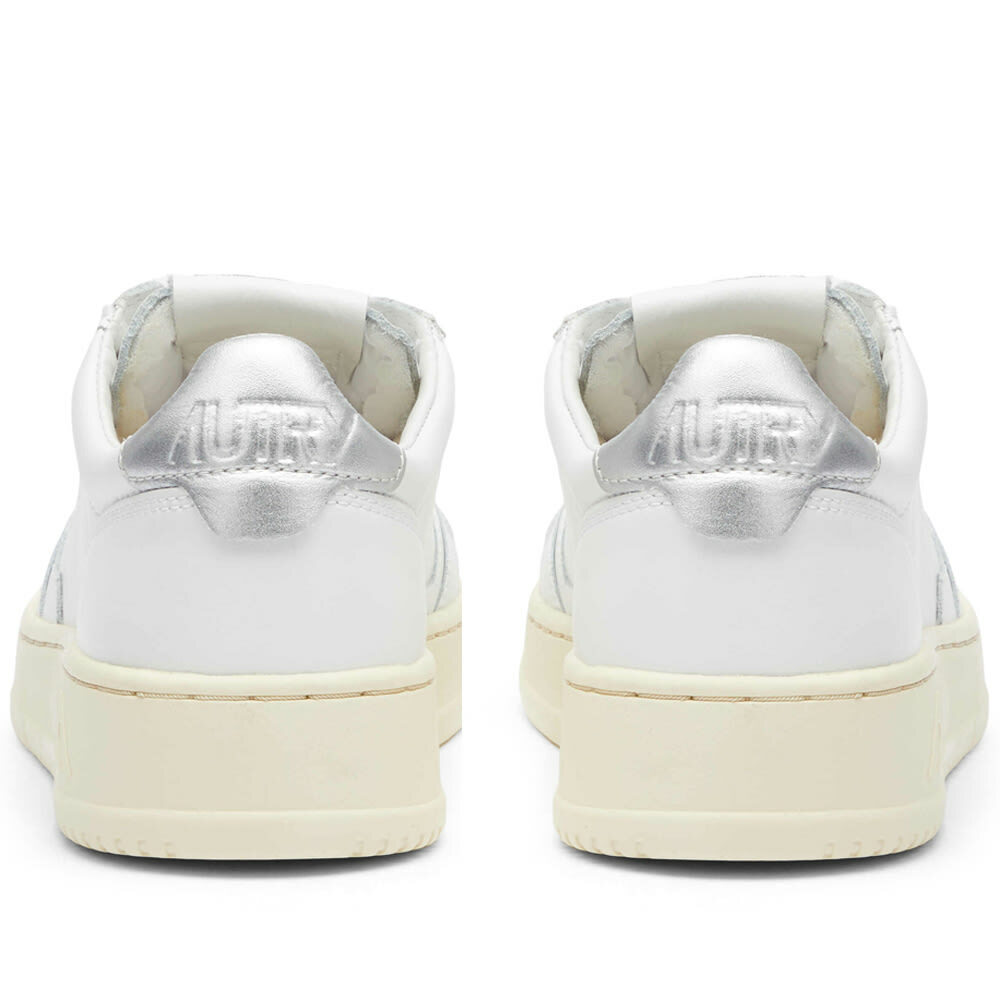 Autry Women's Medalist Low Sneakers in White/Silver Autry