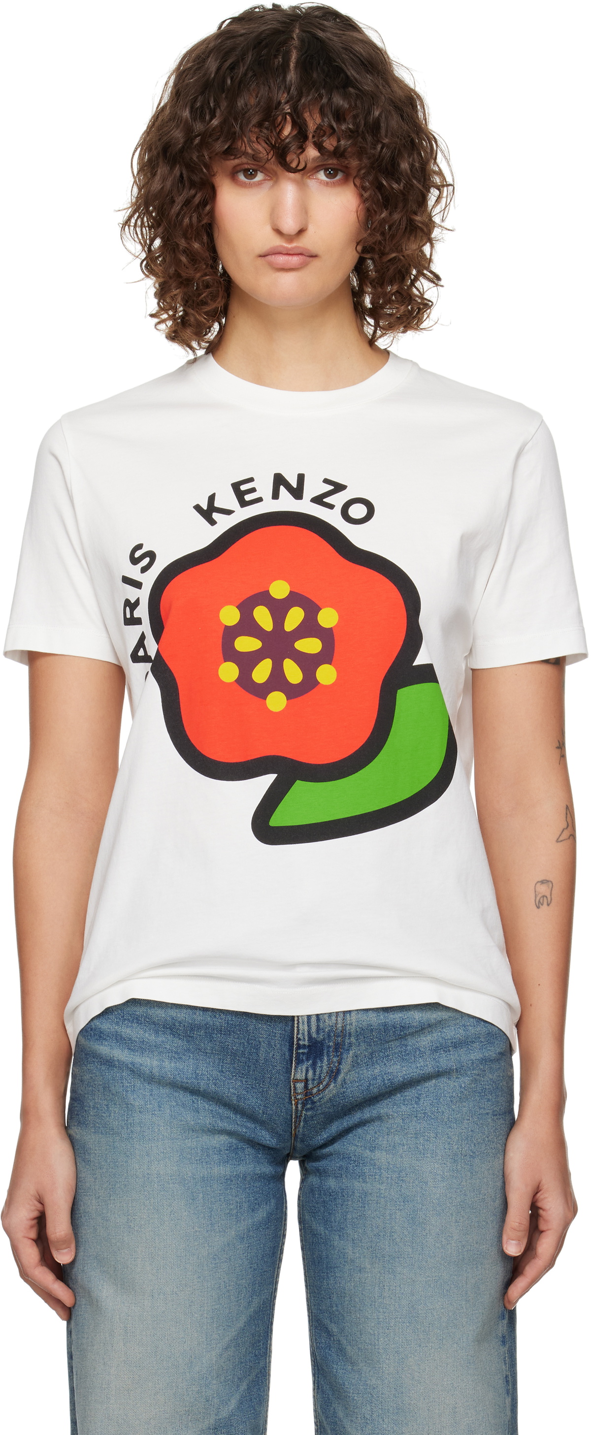 Kenzo White Kenzo Paris Pop Loose T-shirt Kenzo