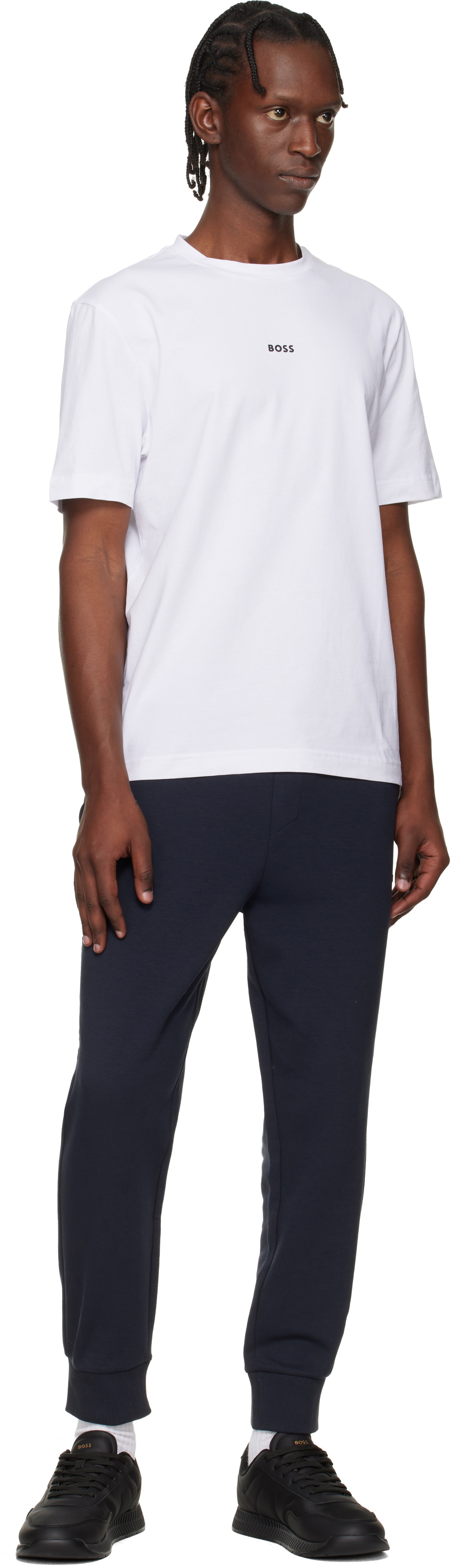 BOSS Black Textured Upper Low-Top Sneakers BOSS