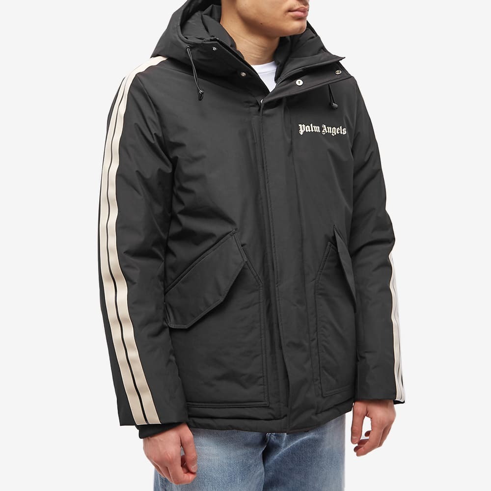 Palm Angels Men's Track Ski Jacket in Black/White Palm Angels