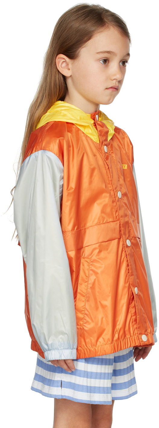 TINYCOTTONS Kids Orange & Blue Color Block Jacket