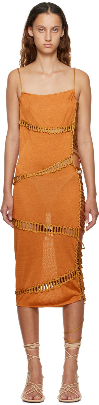 Isa Boulder Orange Puzzle Reversible Minidress Isa Boulder