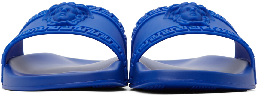 Versace Blue Palazzo Pool Slides Versace
