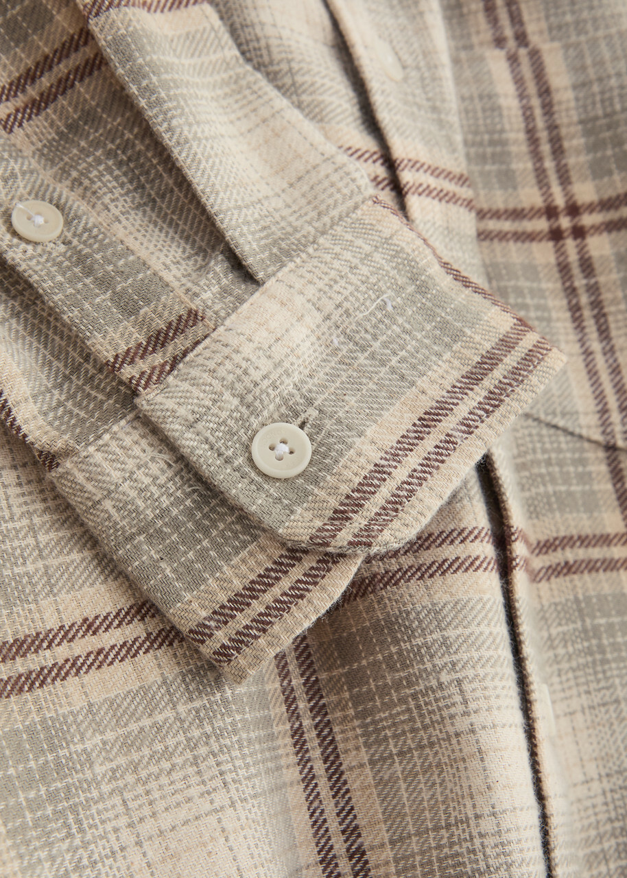 Wax London Shelly Checked Flannel Shirt Green Wax London