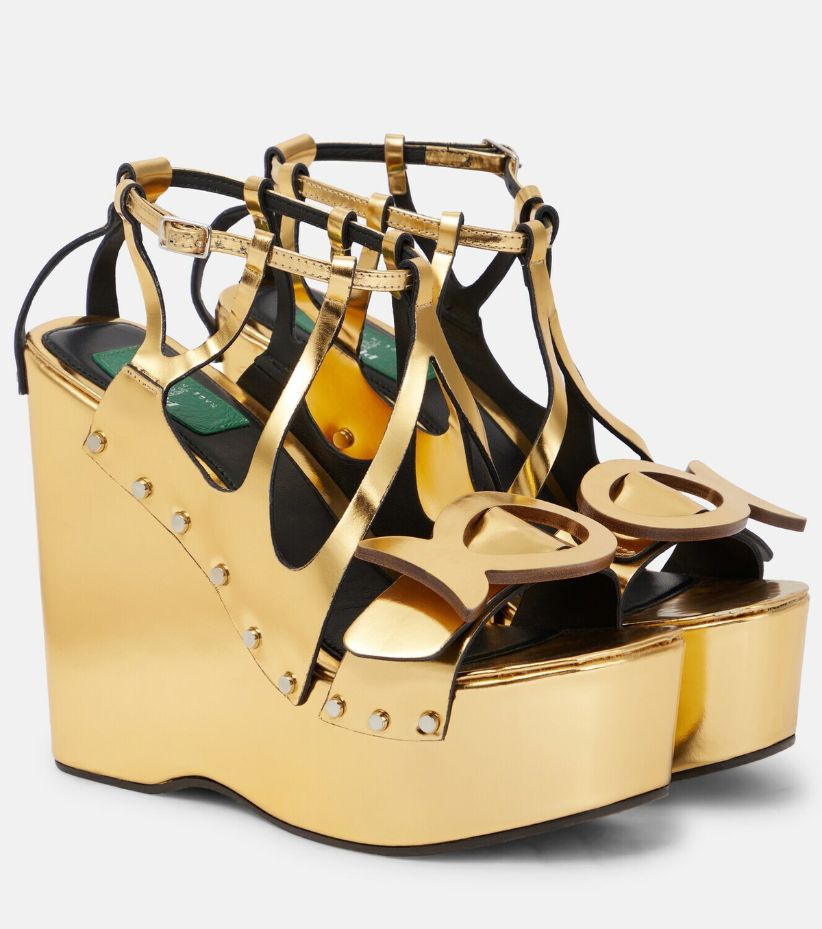 Pucci - Leather wedge sandals Emilio Pucci