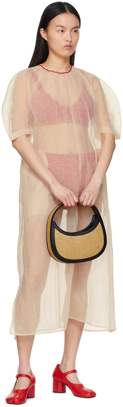Recto Tan Small Raffia Tennis Shoulder Bag Recto