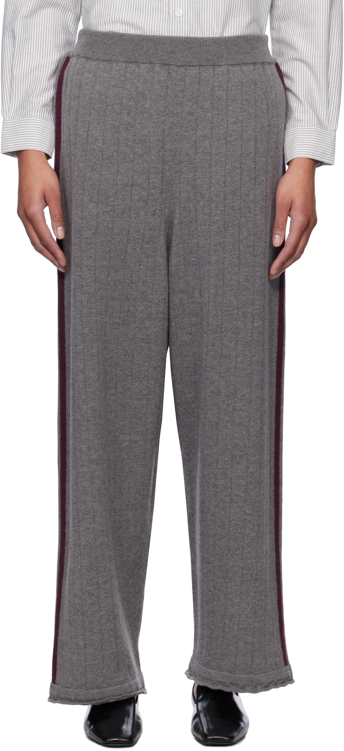 Cordera Gray Merino Pointelle Trousers CORDERA
