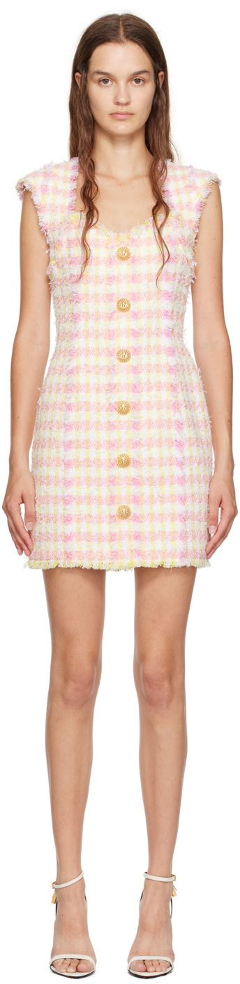 Balmain Pink & Yellow Miami Minidress Balmain