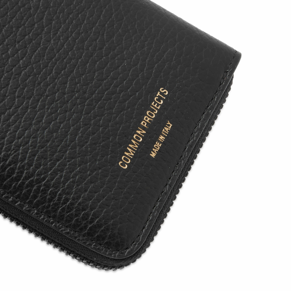 Common Projects Men's Zip Coin Case in Black Textured Common Projects