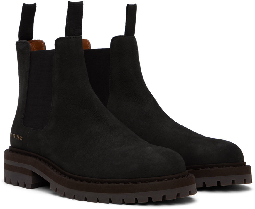 Common Projects Black Suede Chelsea Boots Common Projects