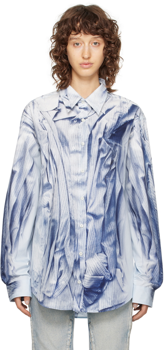 Y/Project Blue Compact Print Shirt Y/Project