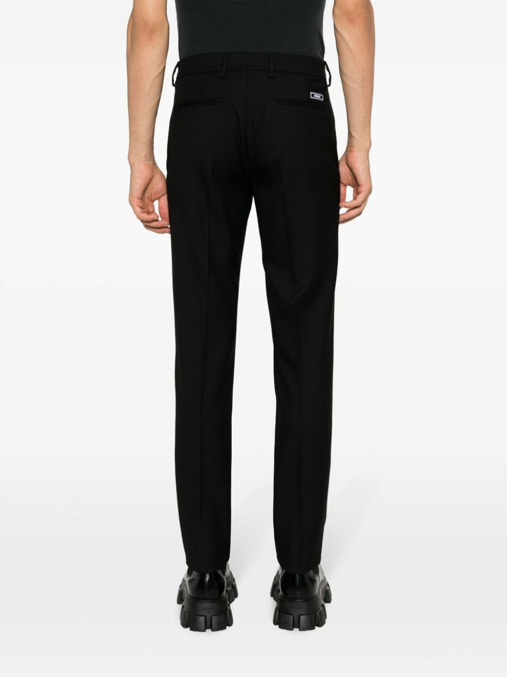 Versace Black Straight-Leg Wool Trousers Versace