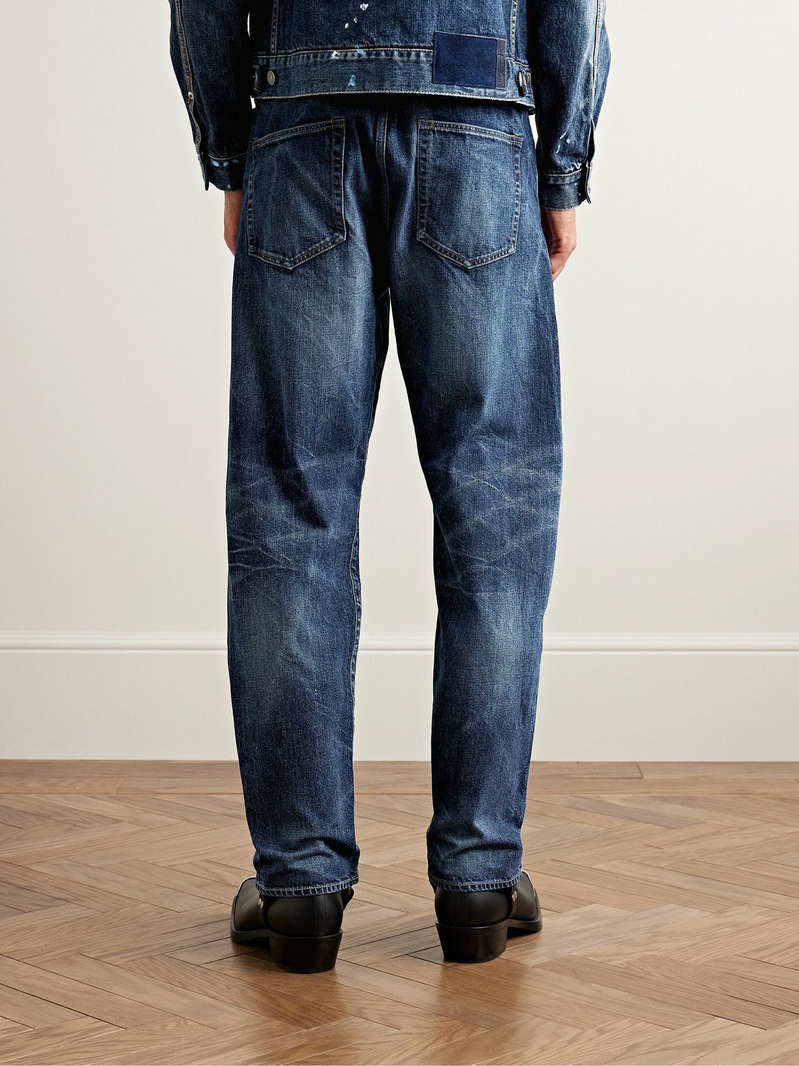 Visvim - Social Sculpture Slim-Fit Straight-Leg Distressed Jeans - Blue ...
