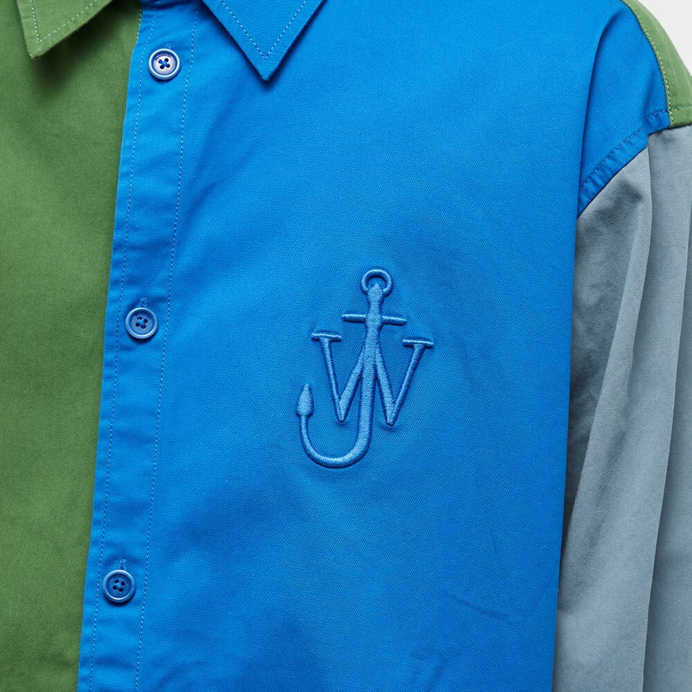 JW Anderson Men's Colour Block Overshirt in Green/Multi JW Anderson