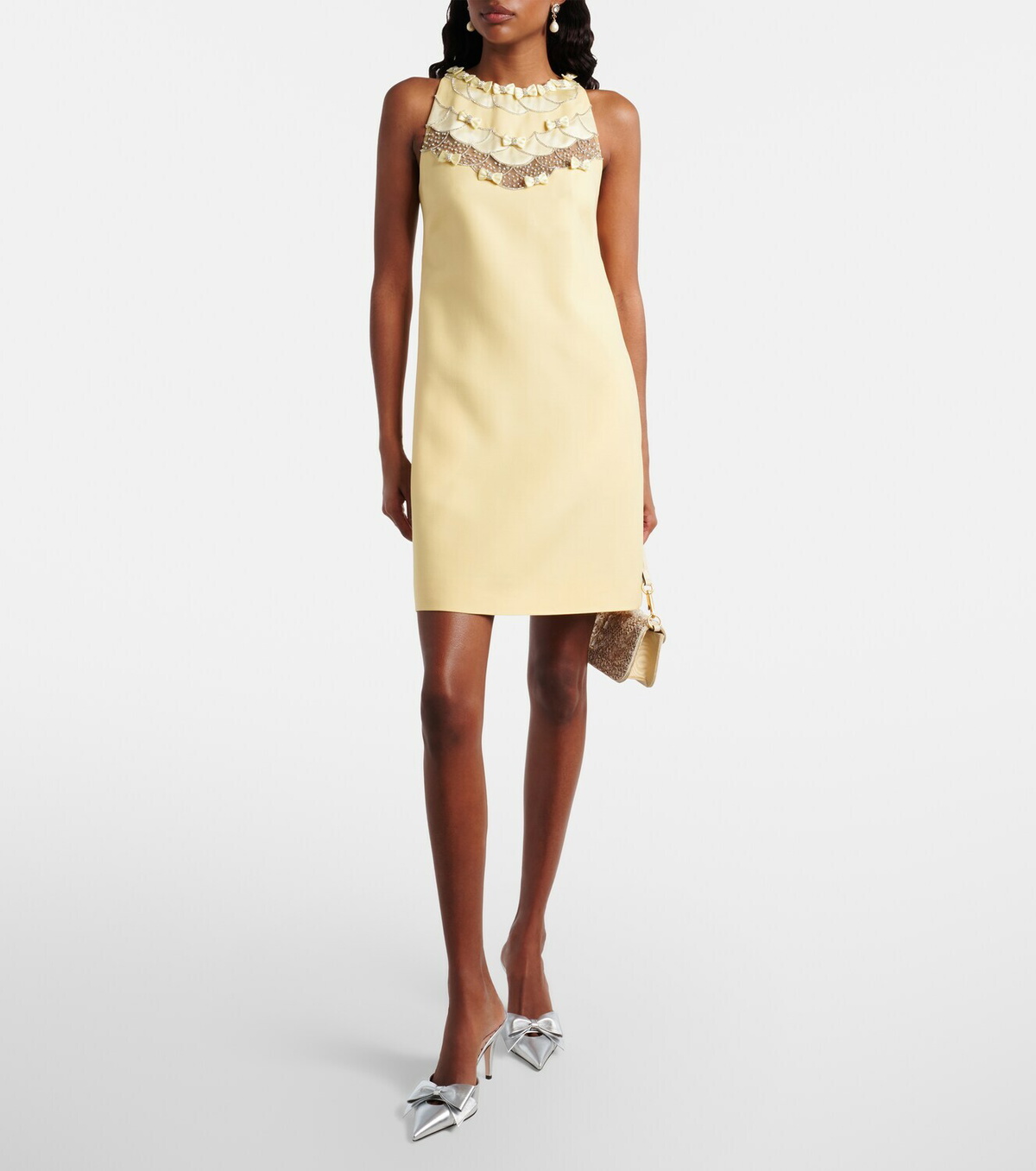 Valentino Crepe Couture embellished minidress Valentino