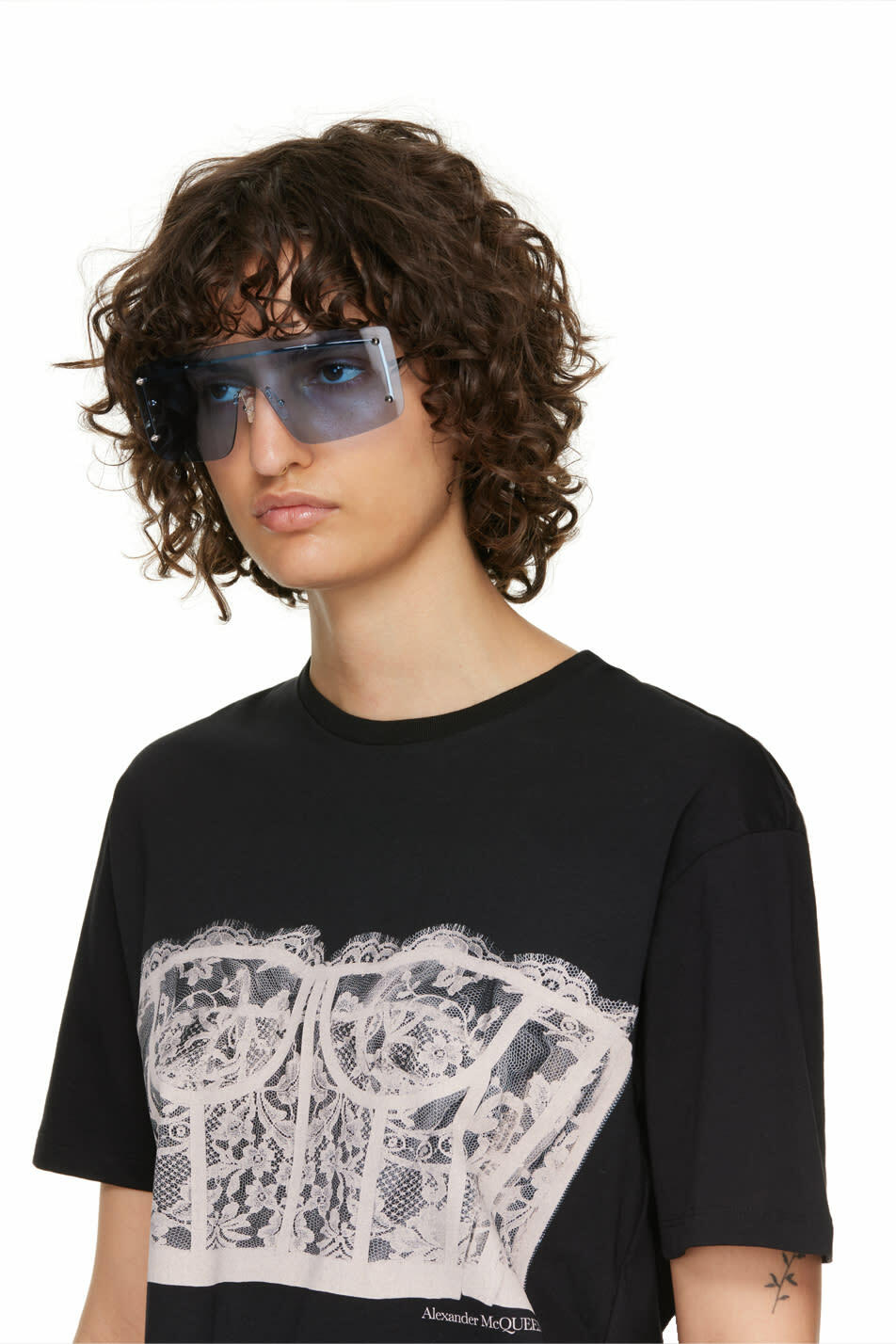 Alexander McQueen Silver Spike Studs Mask Sunglasses Alexander McQueen