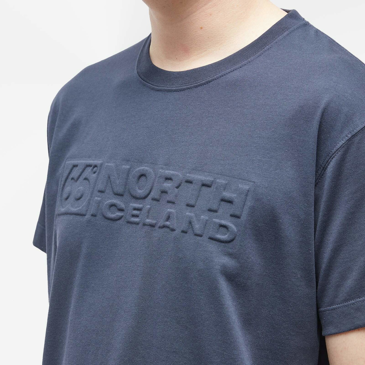66° North Men's Blaer 66°N Chest Logo T-Shirt in Navy Blue 66° North