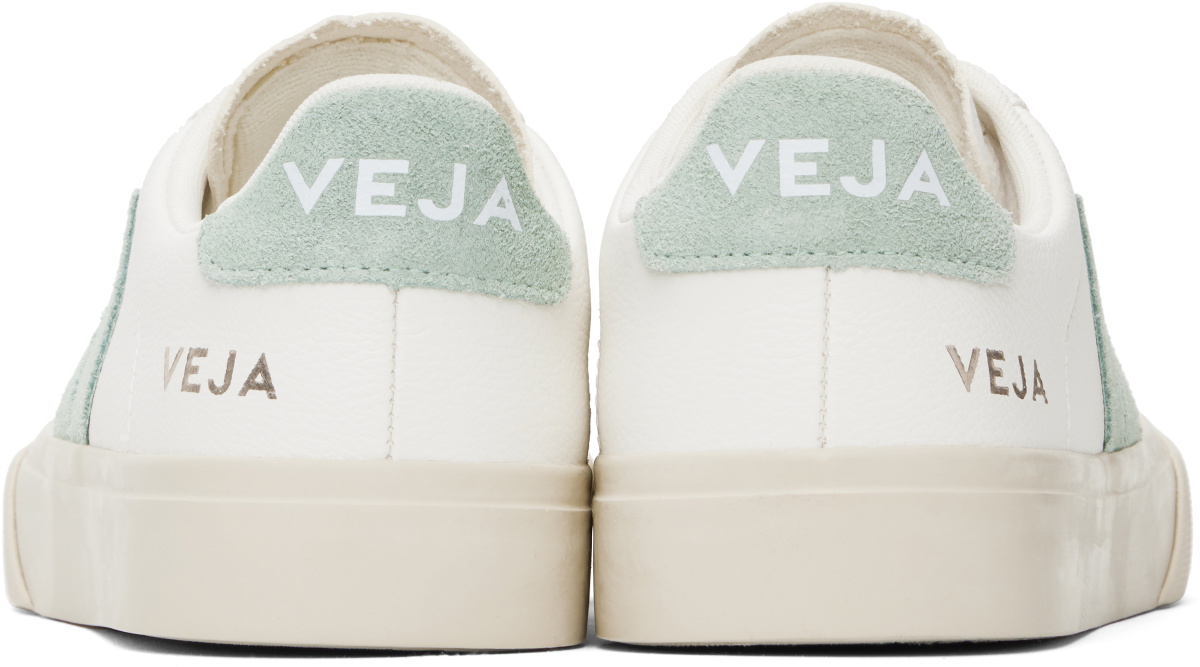 VEJA White & Green Campo Leather Sneakers VEJA