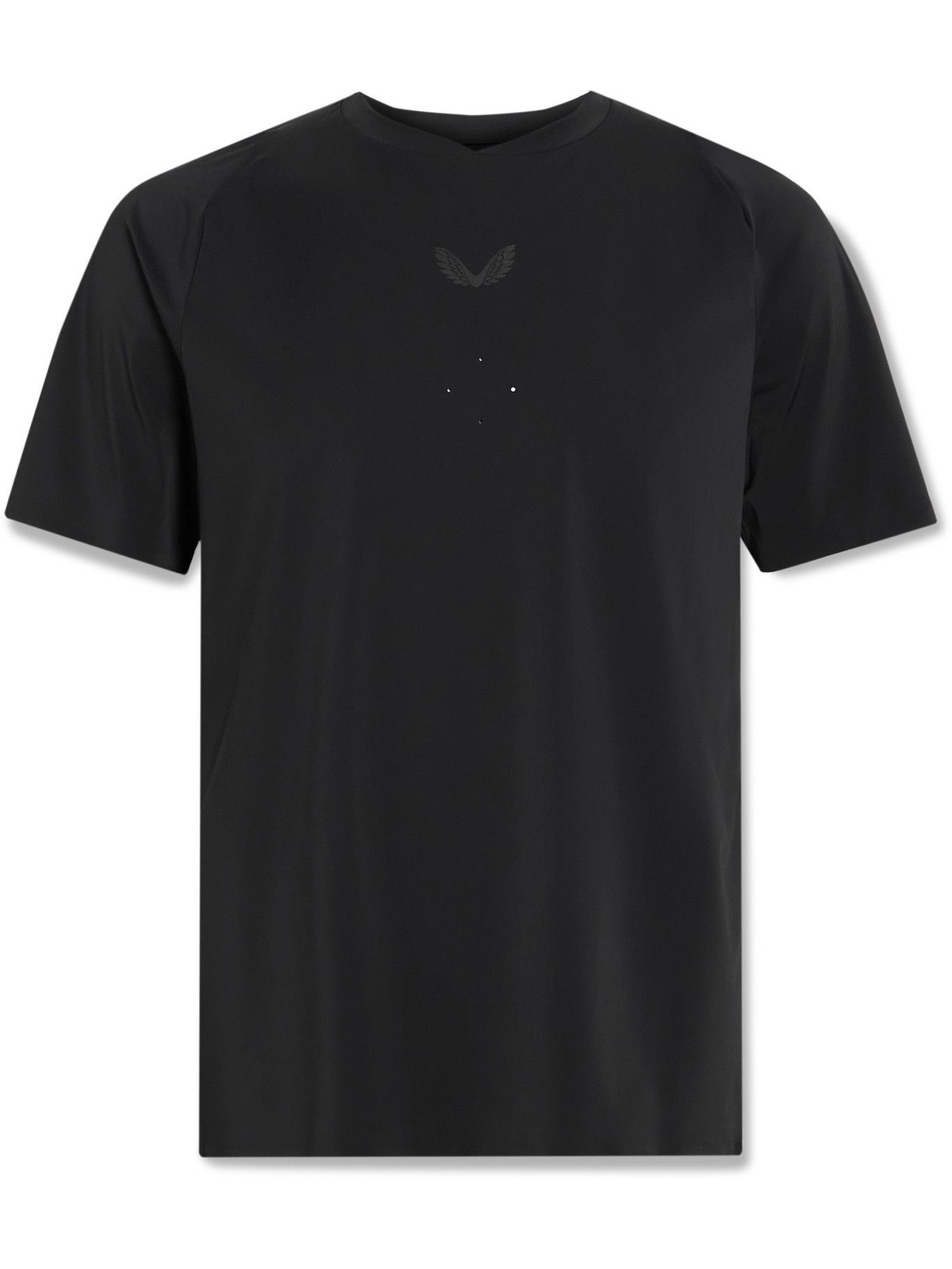 CASTORE - Logo-Print Perforated Stretch-Jersey T-Shirt - Black CASTORE