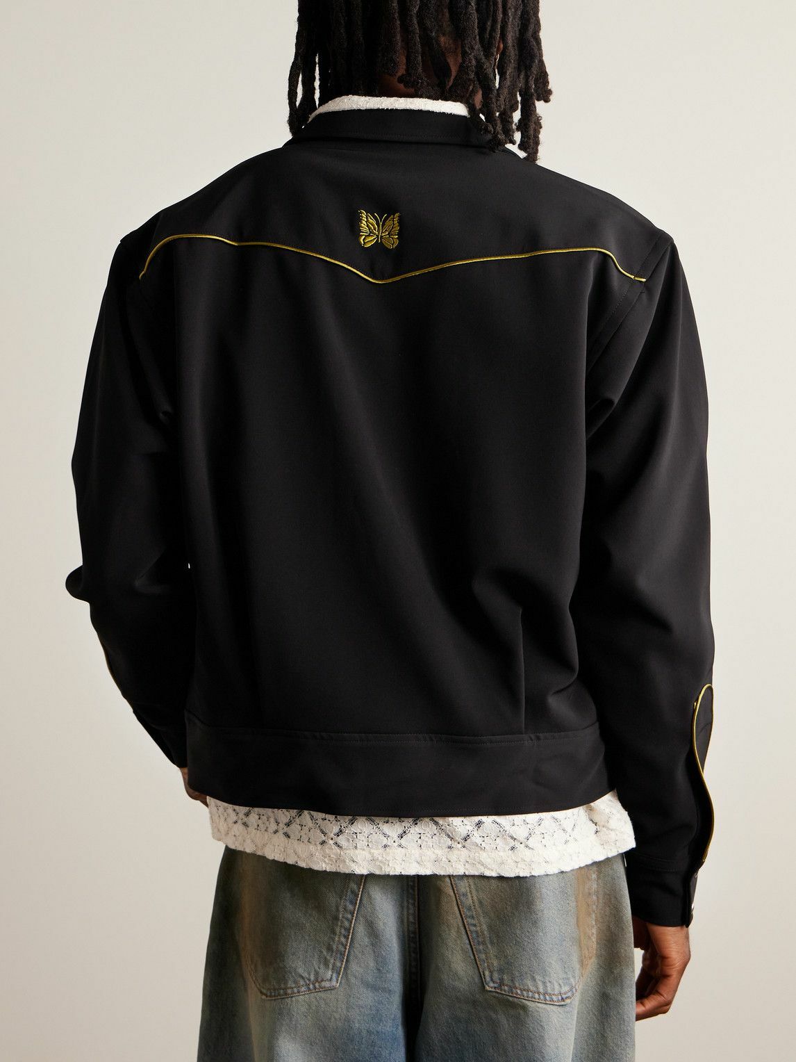 Needles - Embroidered Woven Jacket - Black Needles