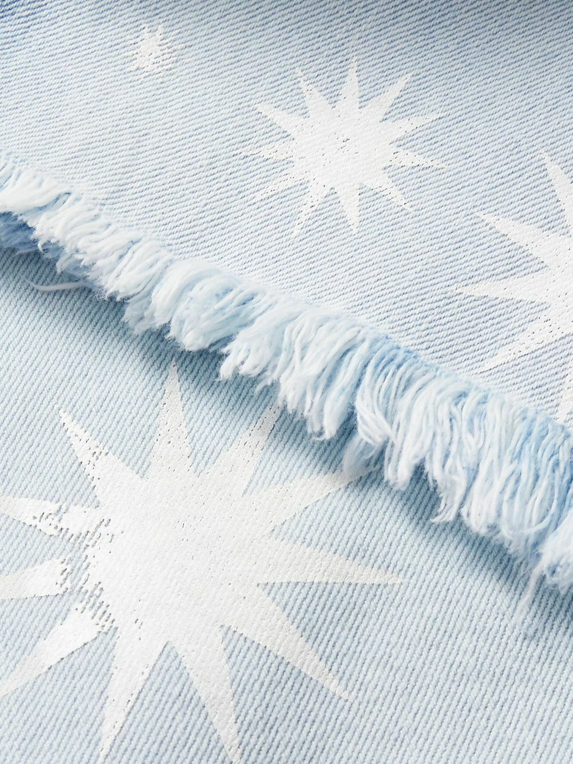 POLITE WORLDWIDE® - Slim-Fit Frayed Printed Denim Shorts - Blue POLITE ...