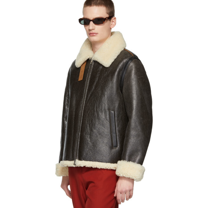 Acne Studios Brown Shearling Jacket Acne Studios