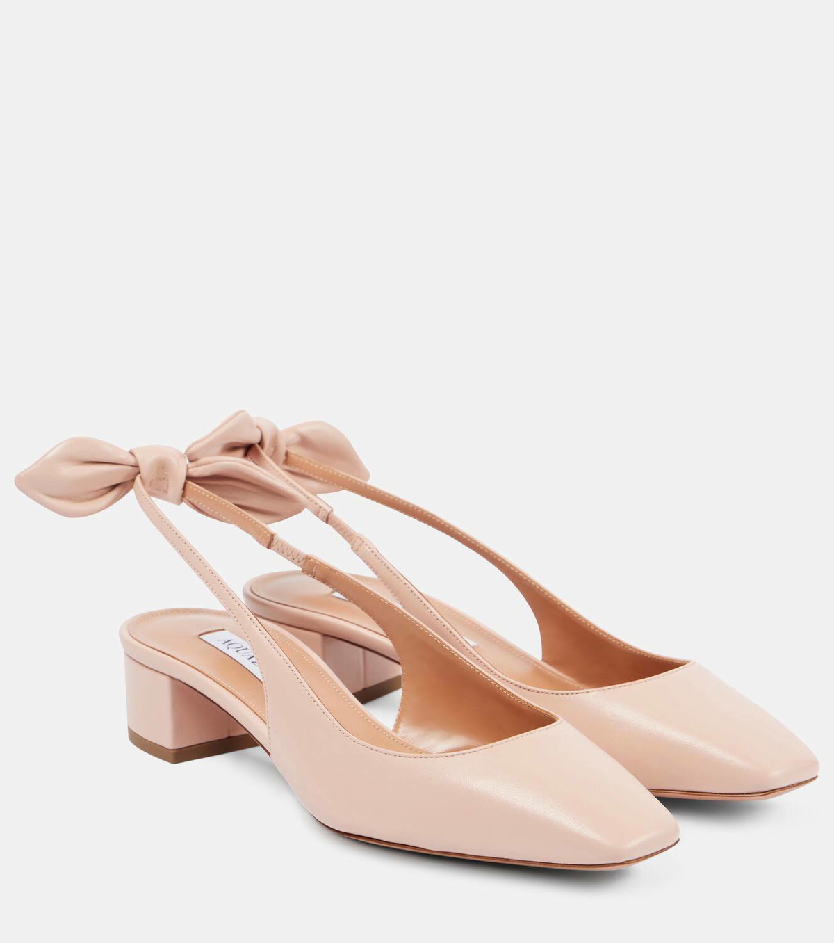 Aquazzura Very Bow Tie 35 leather slingback pumps Aquazzura