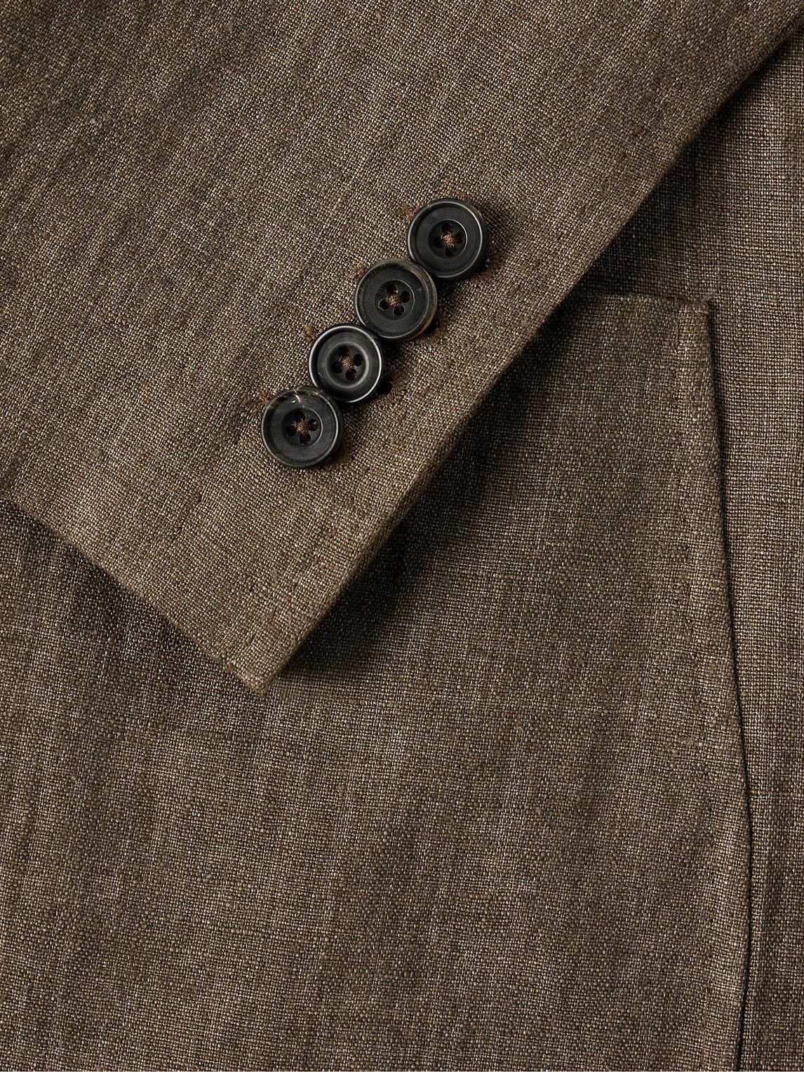 Rubinacci - Unstructured Double-Breasted Linen Suit Jacket - Brown ...