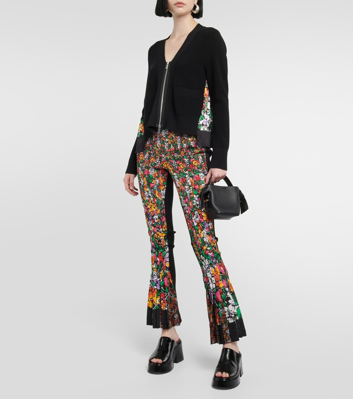Sacai - Floral printed knit cardigan Sacai