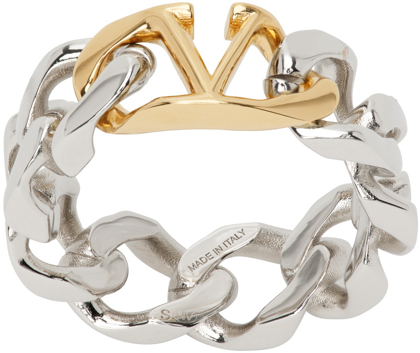 Valentino Garavani Silver VLogo Chain Ring Valentino Garavani