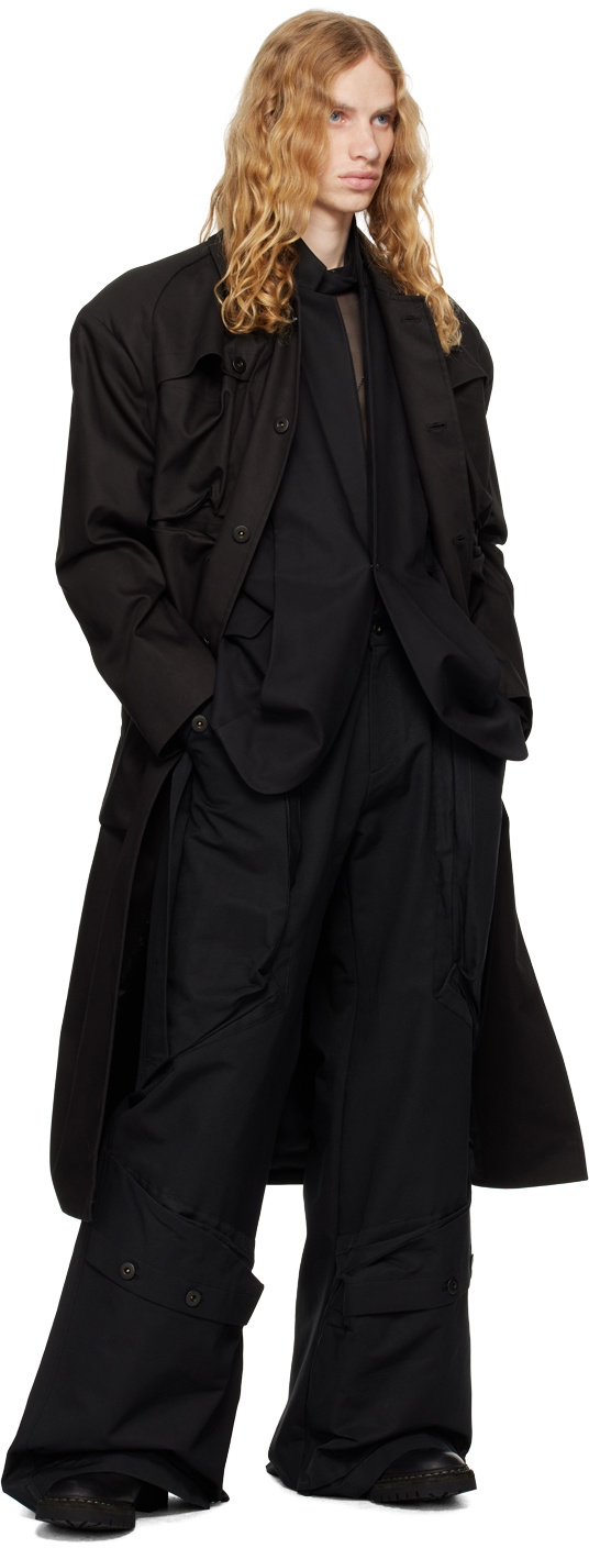 CARNET-ARCHIVE Black Mass Oversized Trench Coat CARNET-ARCHIVE