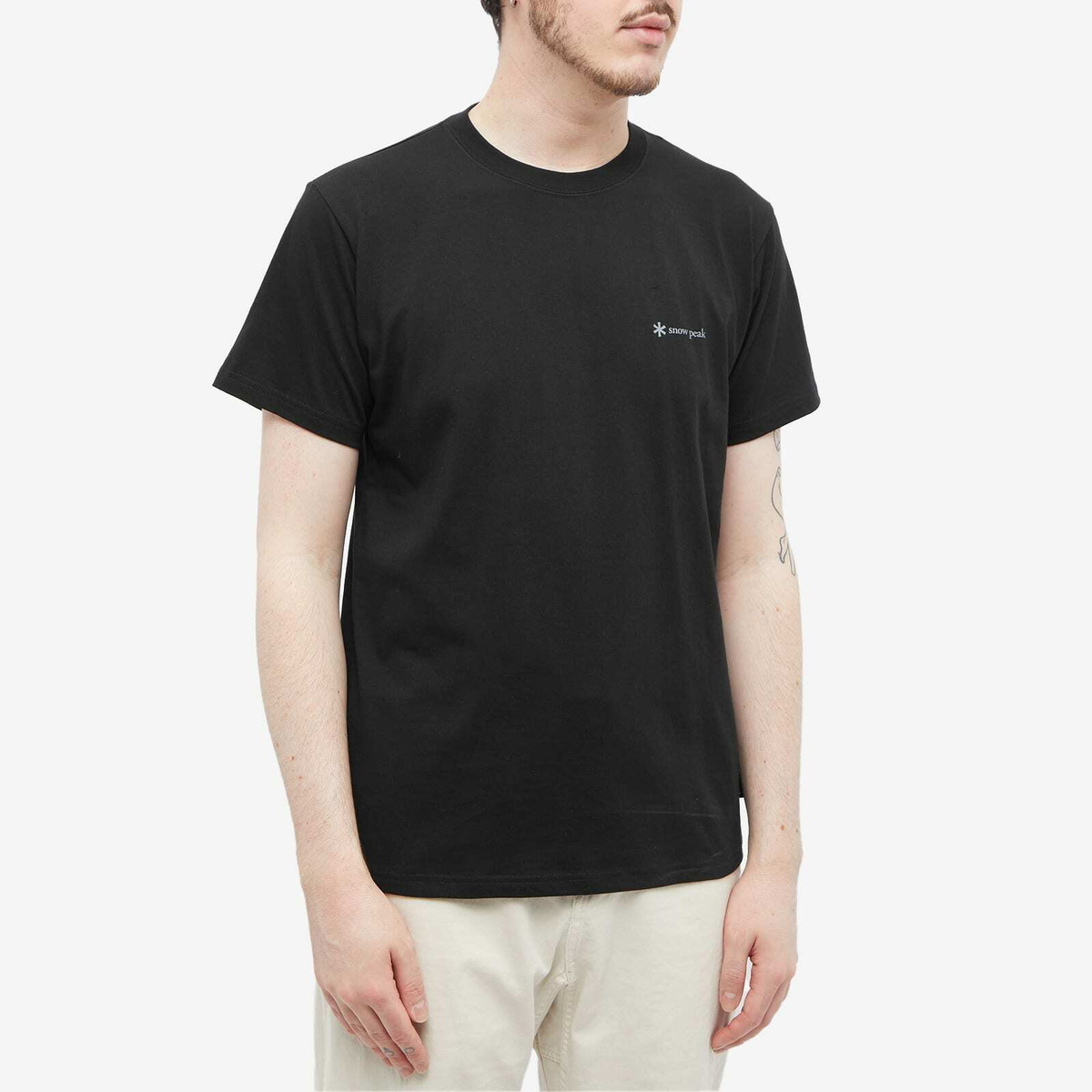 Snow Peak Men's Logo T-Shirt in Black Snow Peak