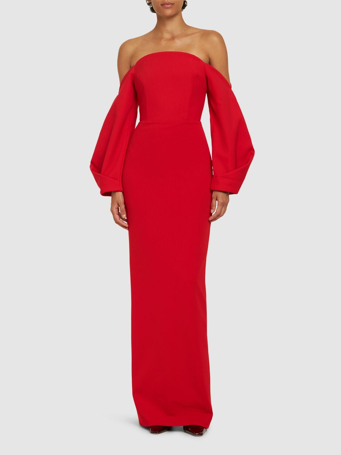 SOLACE LONDON Lotta Satin & Crepe Maxi Dress Solace London