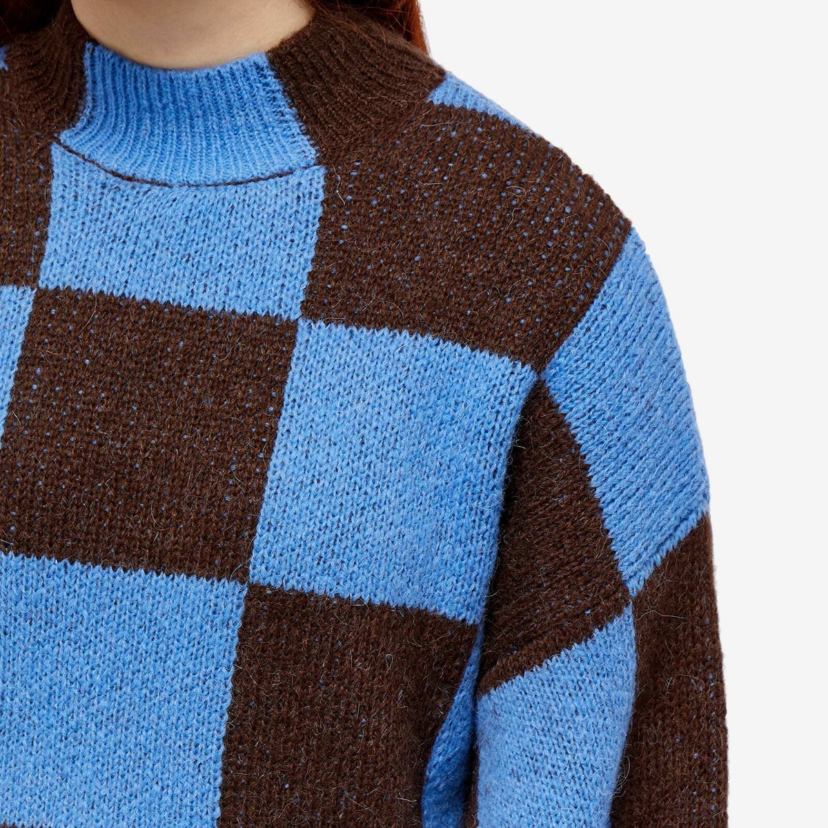Stine Goya Women's Adonis Knit Jumper in Ocean Check Stine Goya