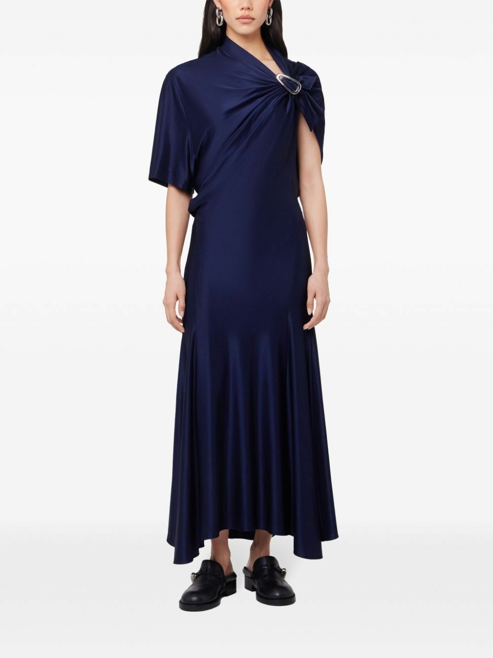 Rabanne Blue Asymmetric Long Dress Paco Rabanne