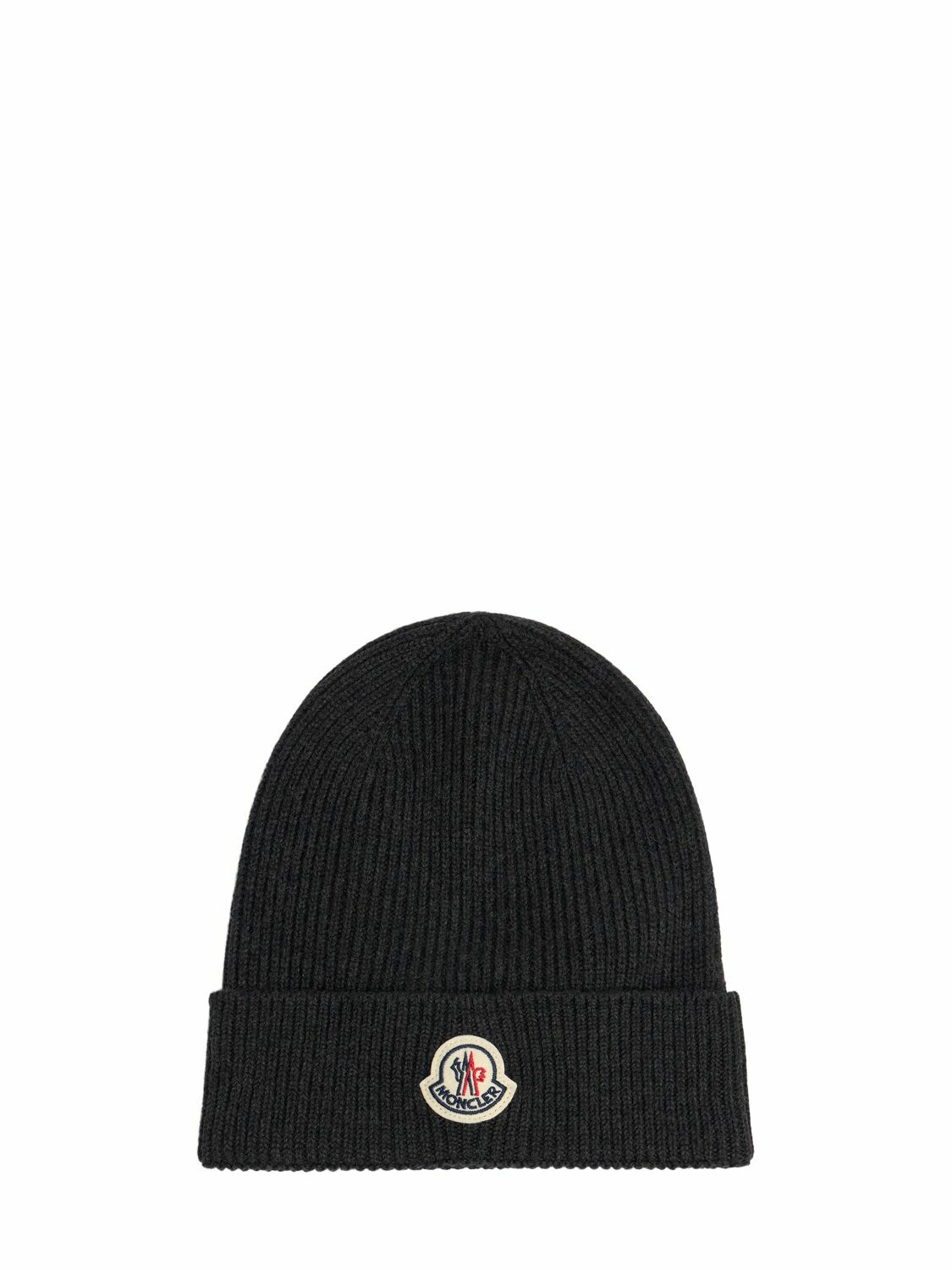 MONCLER Logo Virgin Wool Beanie Moncler