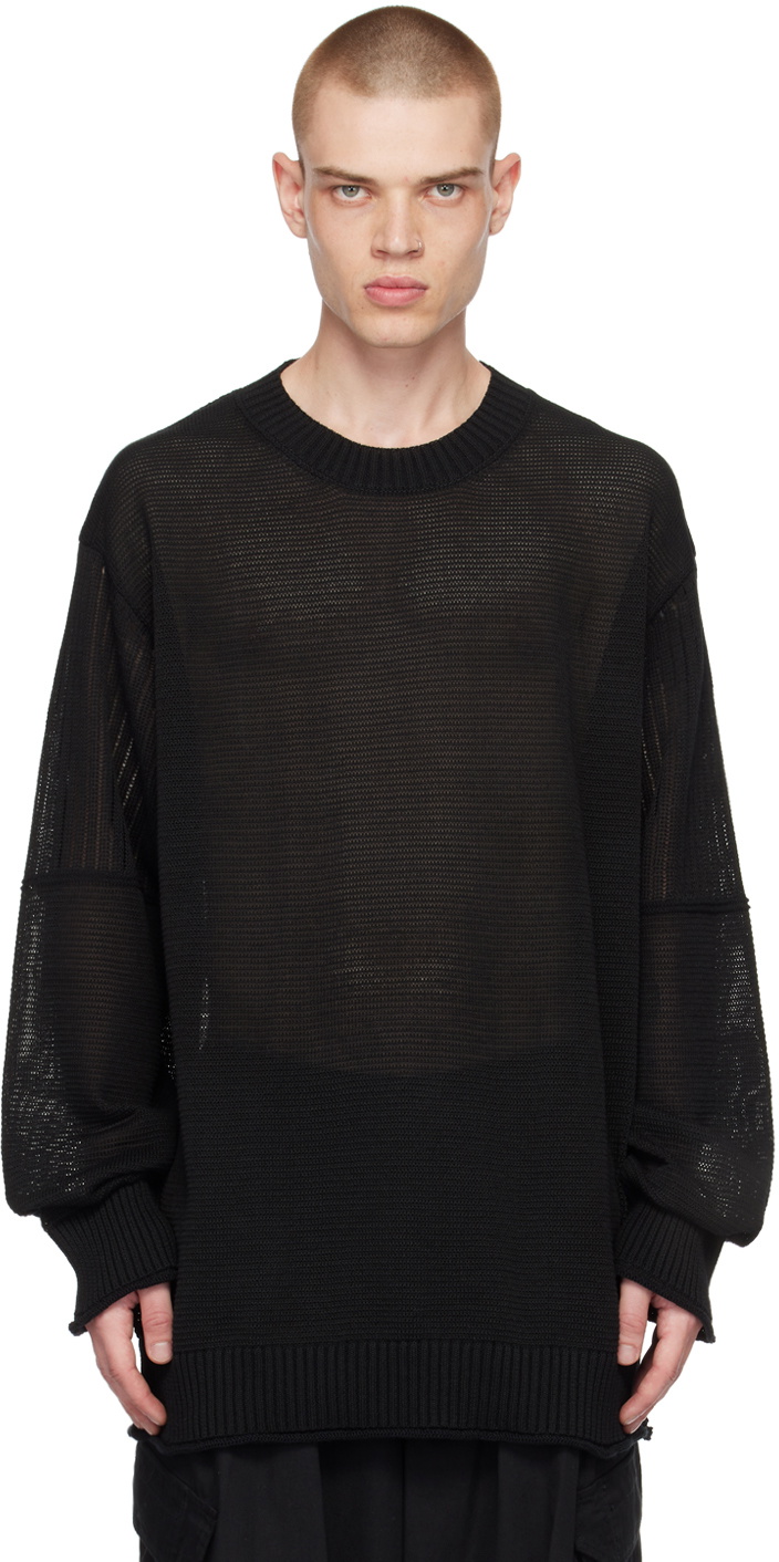 Yohji Yamamoto Black Two-Pattern Sweater Yohji Yamamoto