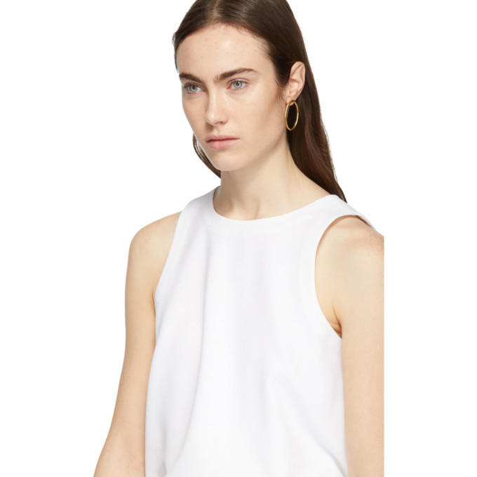 Tibi White Crepe Tank Top Tibi