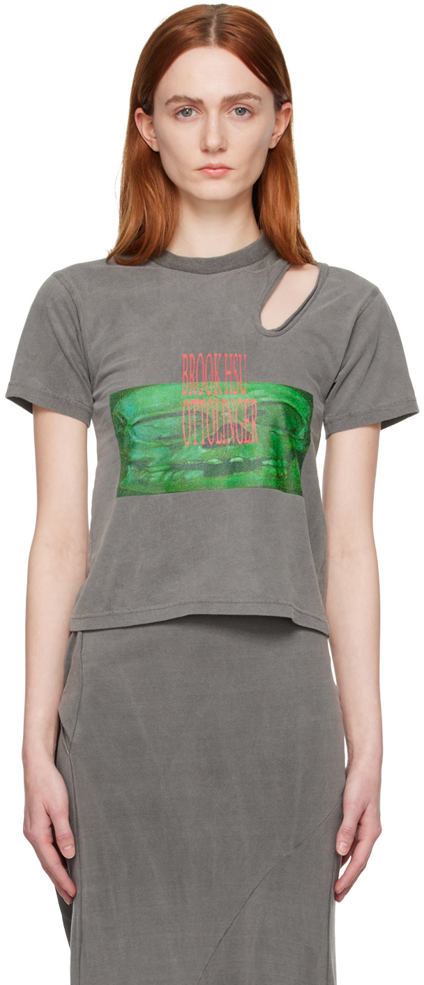 Ottolinger Gray Cutout T-Shirt Ottolinger